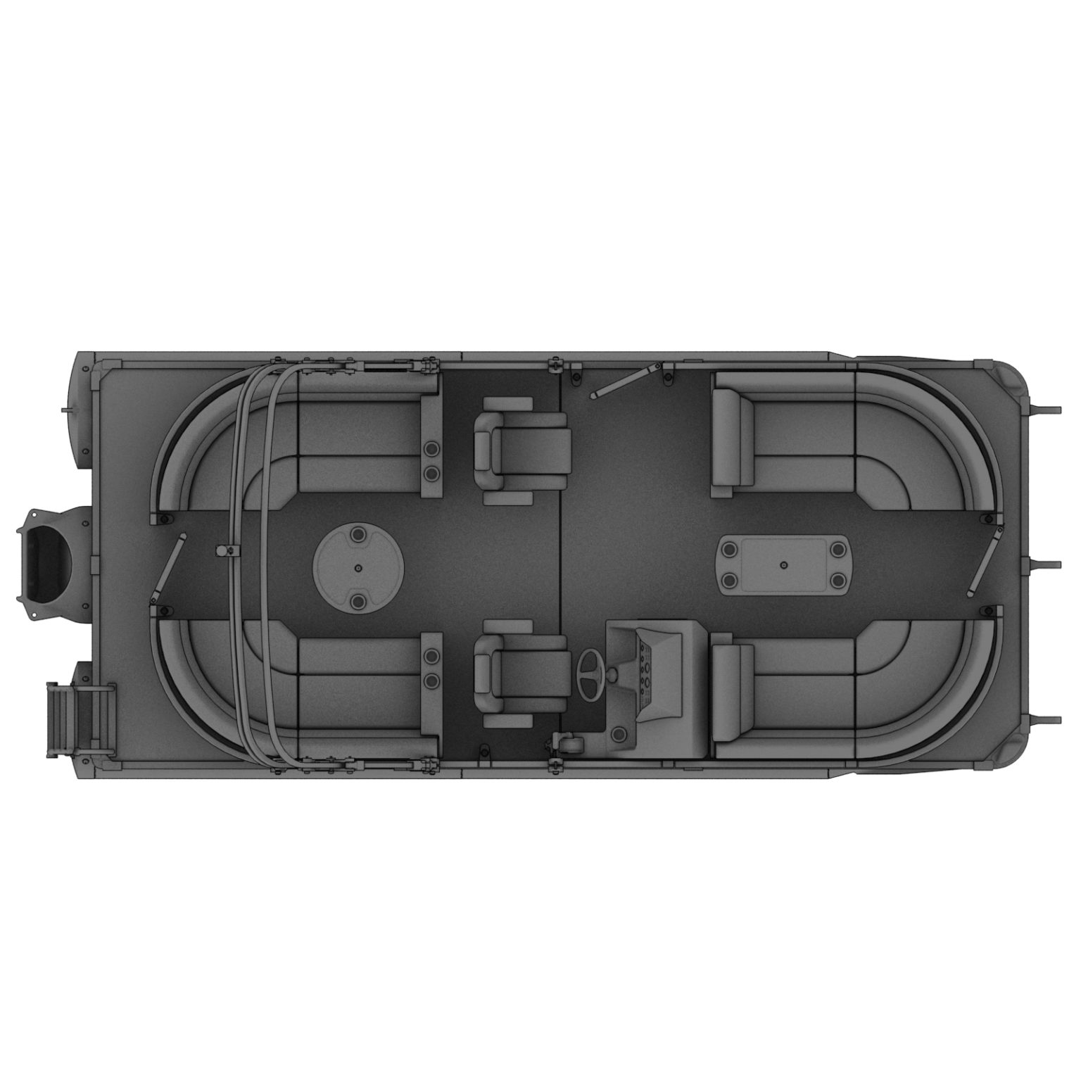 1/10th Scale 20′ Tritoon Layout C | Spyker Workshop