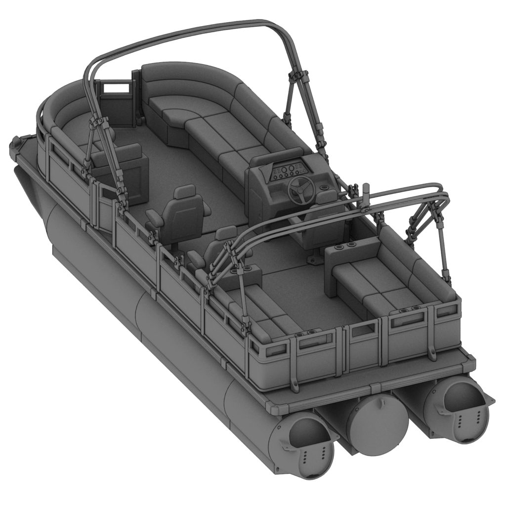 1/10th Scale 24′ Tritoon Dual Transom Layout D | Spyker Workshop