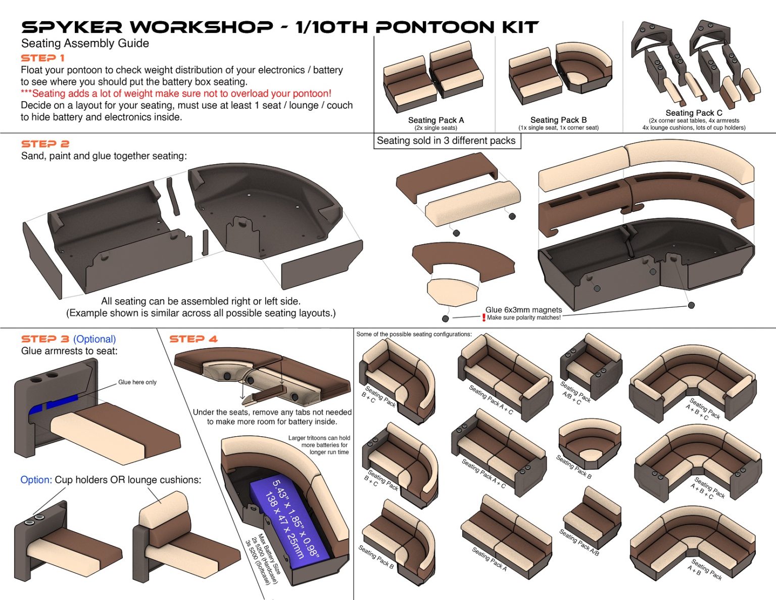 Pontoon Seating Pack B (Lounge) | Spyker Workshop